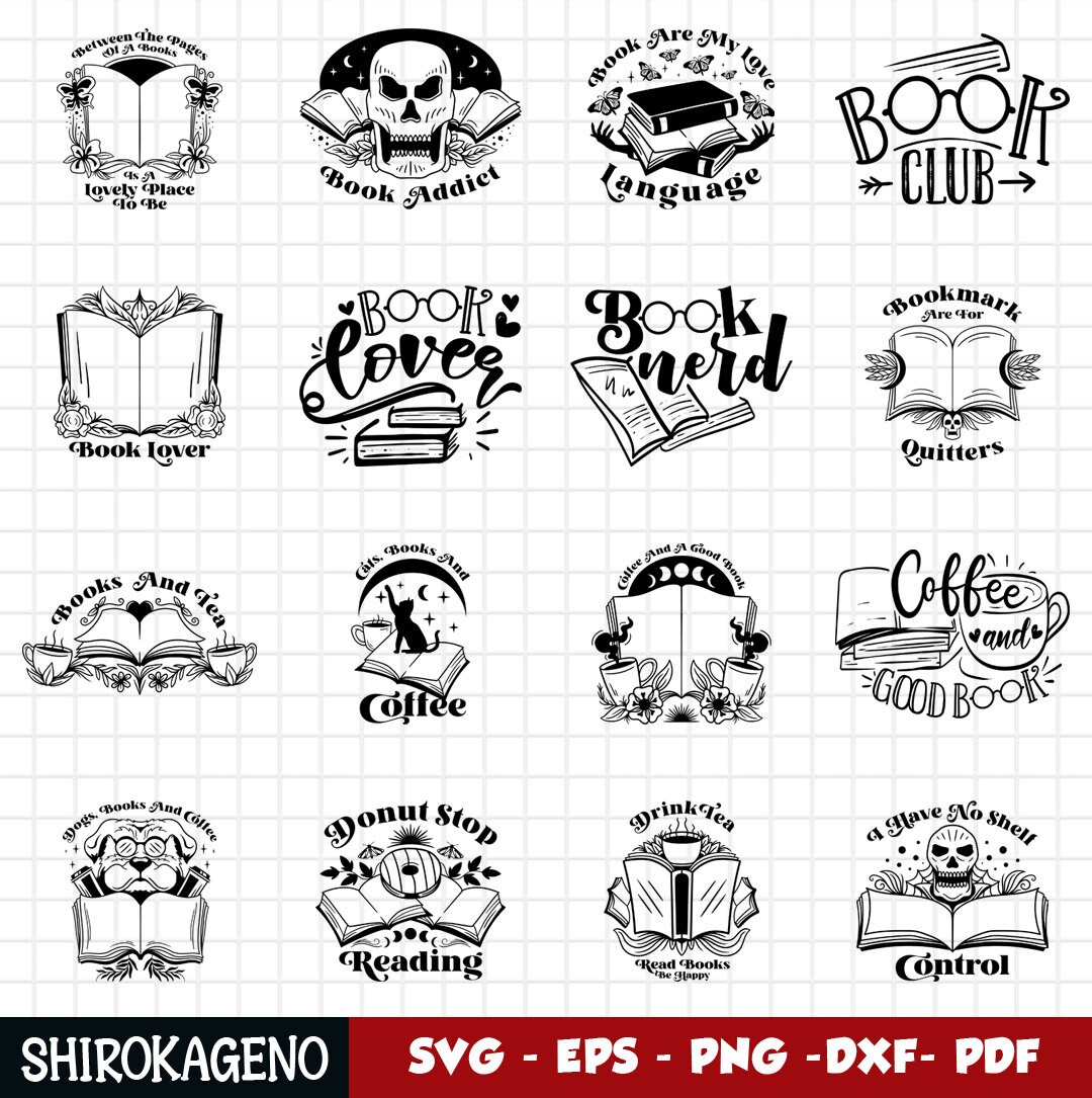 Book Lovers Svg Bundle, Reading Book Svg, Book Quotes Svg, Book Svg ...