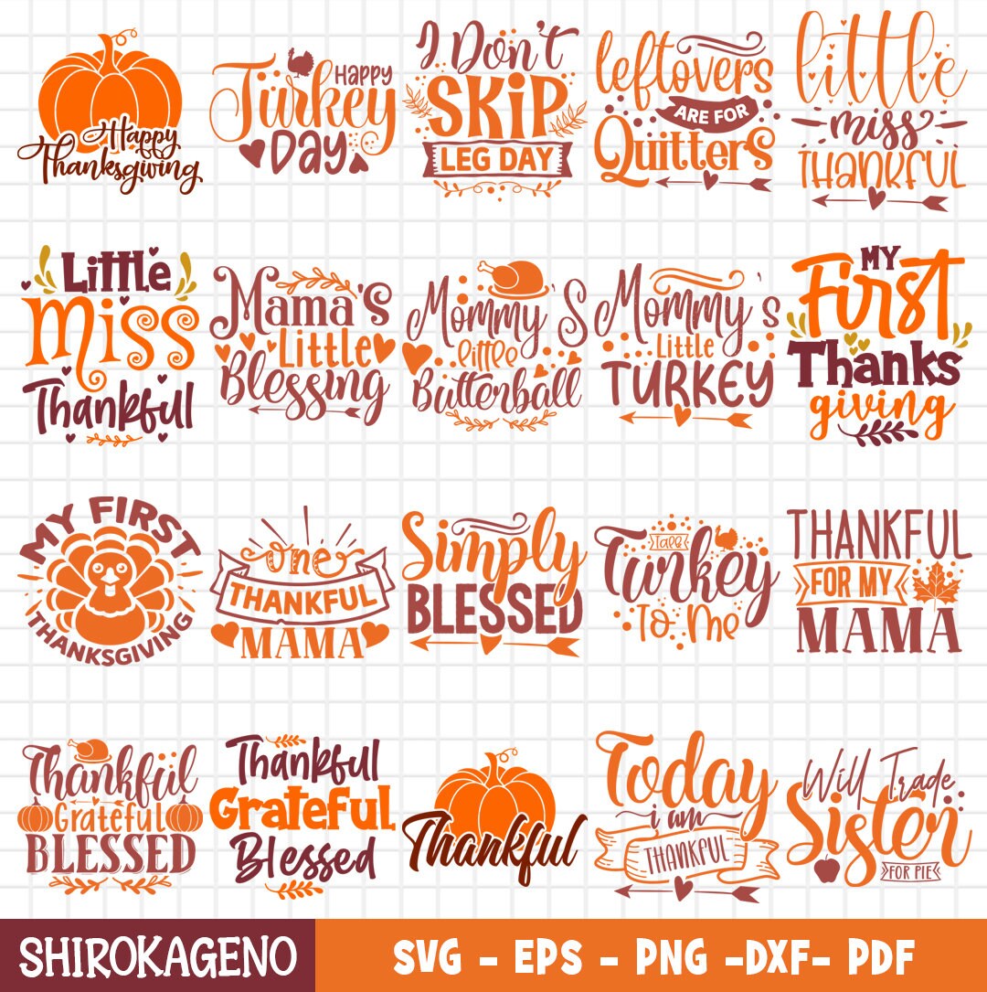 Thanksgiving Svg Bundle, Fall Autumn Svg, Pumpkin Svg, Fall Svg, Autumn ...