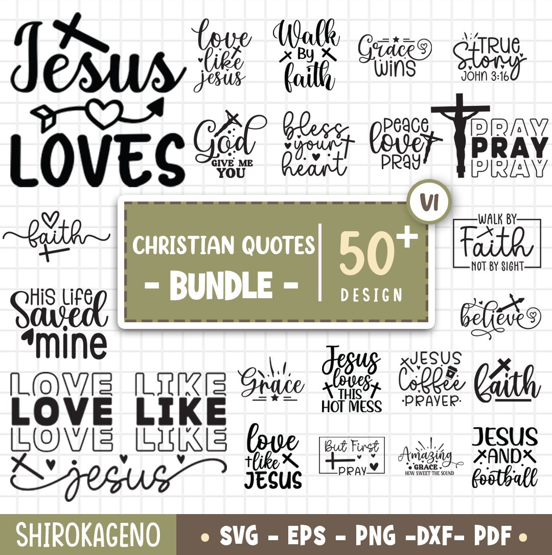 Christian Quotes Svg Bundle, Religious Svg, Scripture Svg, Bible Verse ...