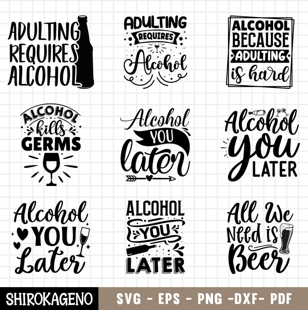 Alcohol Svg Bundle, Shot Glass Quotes Svg, Tequila Svg, Funny Drinking ...