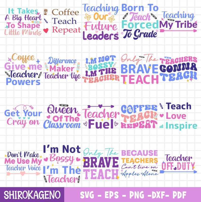 Retro Teacher Svg Bundle, Teacher Quote Svg, School Svg, Teacher Life ...