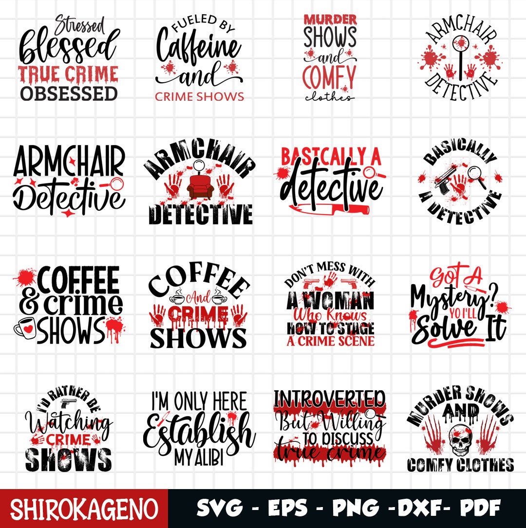 True Crime Svg Bundle, True Crime Shows Svg, True Crime Junkie, True ...