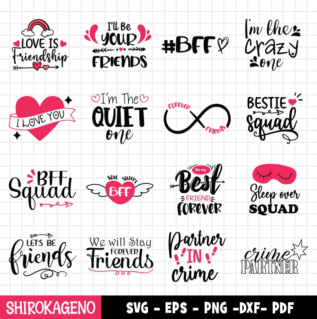 Friendship Svg Bundle, Friends Svg, Best Friends Svg, Friendship Svg ...