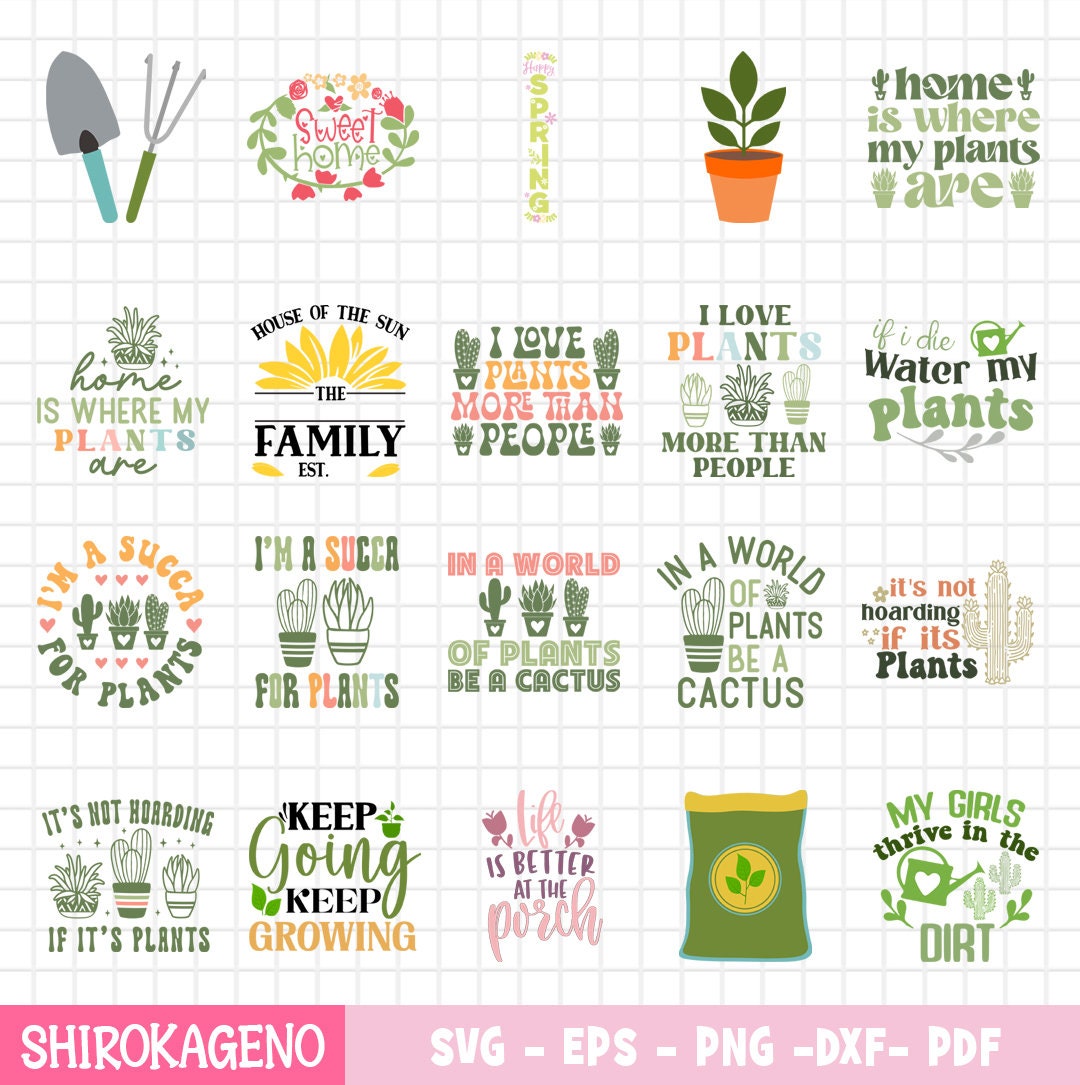 Plant Quotes Svg Bundle, Plant Lover Svg Bundle, Houseplant Svg, Plant ...