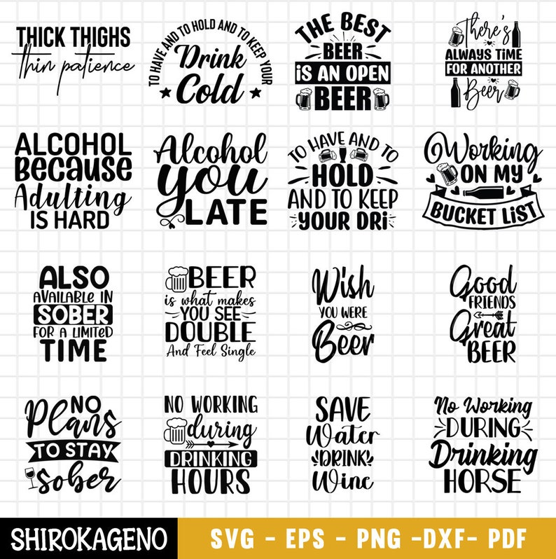 Alcohol Svg Bundle, Shot Glass Quotes Svg, Tequila Svg, Funny Drinking ...