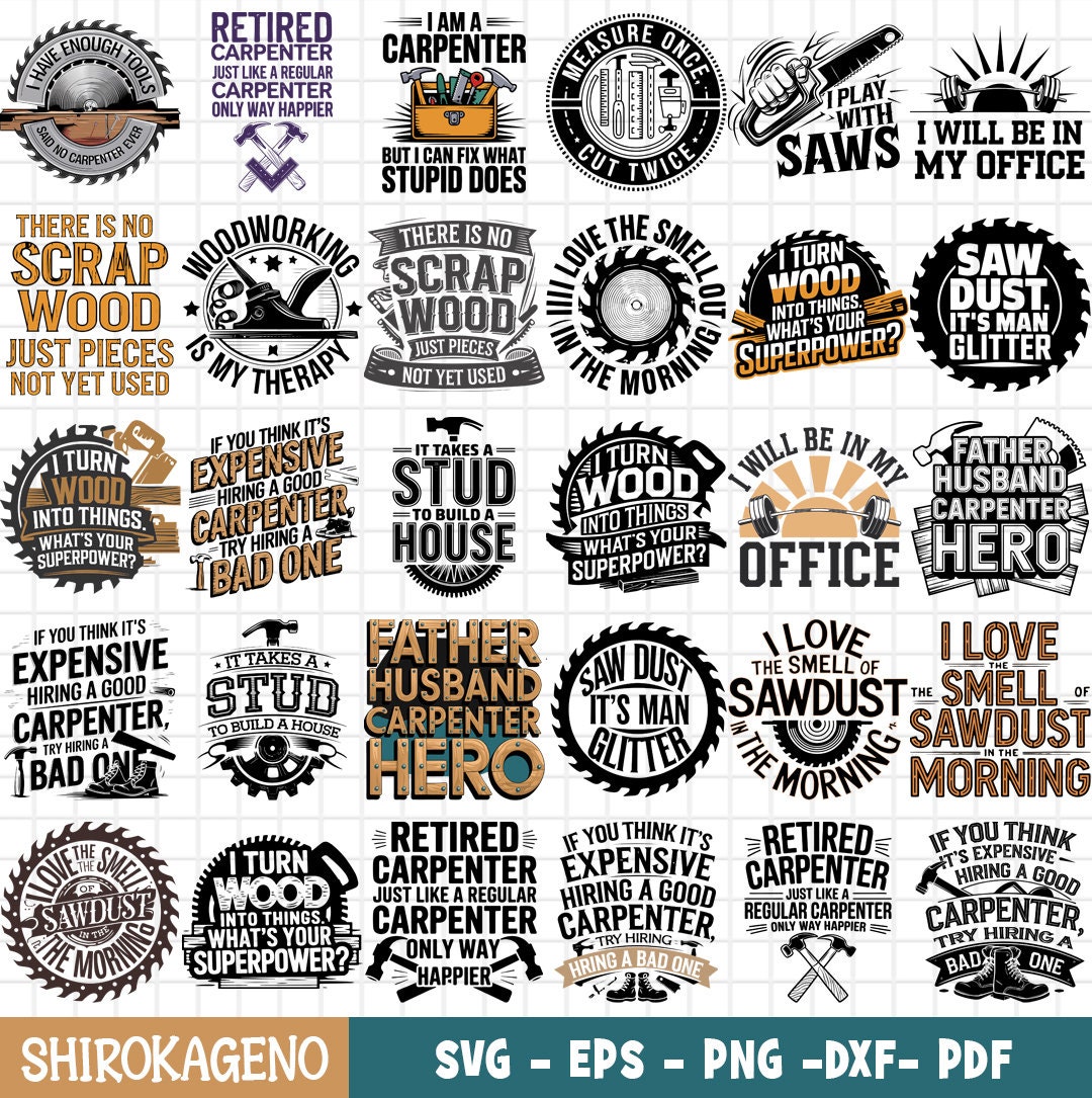 Carpenter Quotes SVG Bundle, Carpenter Svg, Carpenter Skull Svg ...