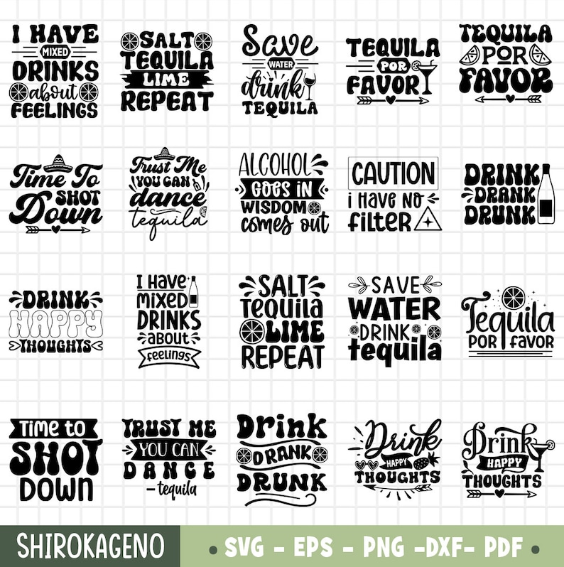 Shot Glass Quotes Svg Bundle, Shot Svg, Shot Glass Wrap Svg, Tequila ...