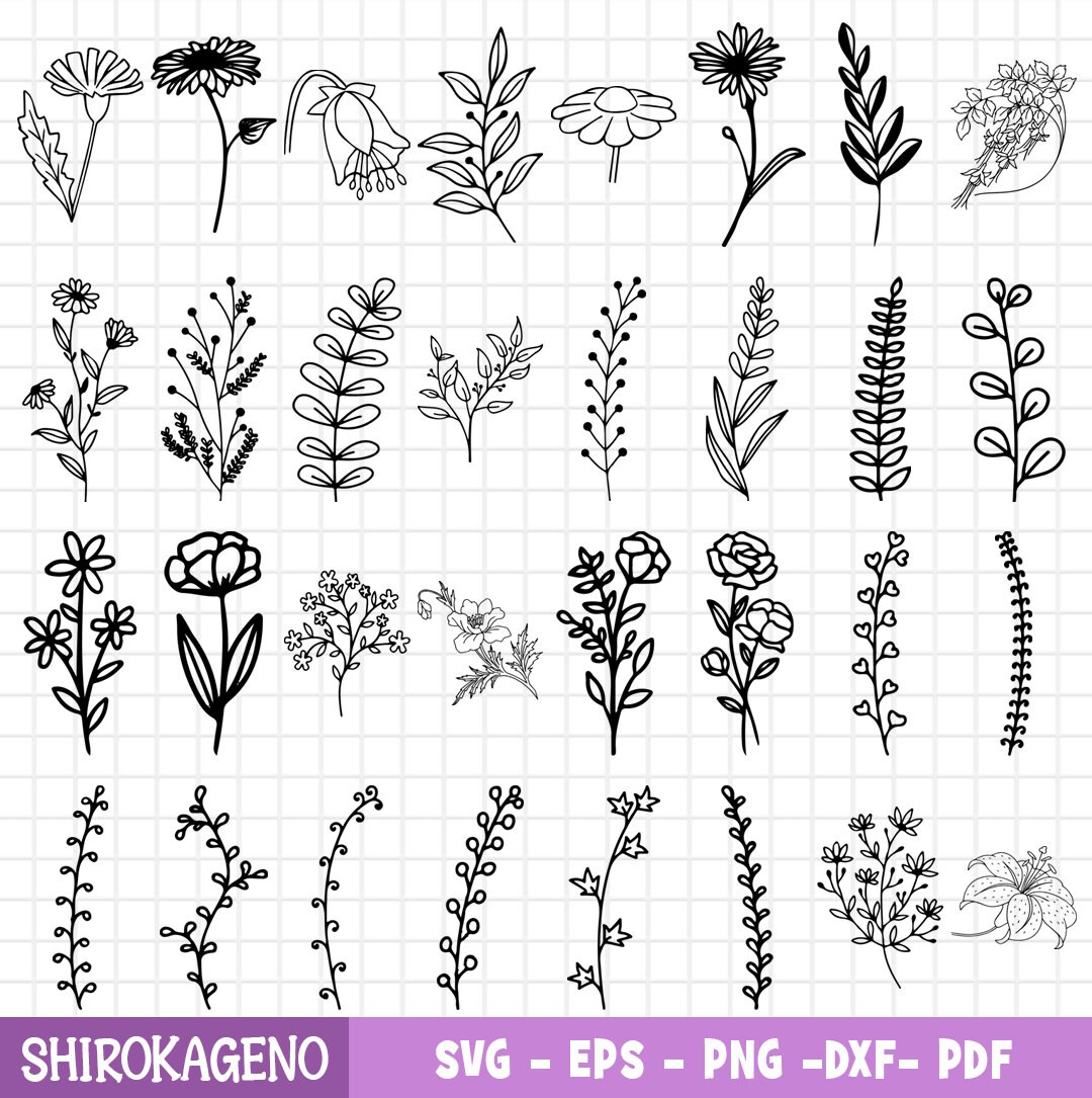 600+ Wildflower SVG Bundle, Wildflower Vector, Wildflower Silhouette ...