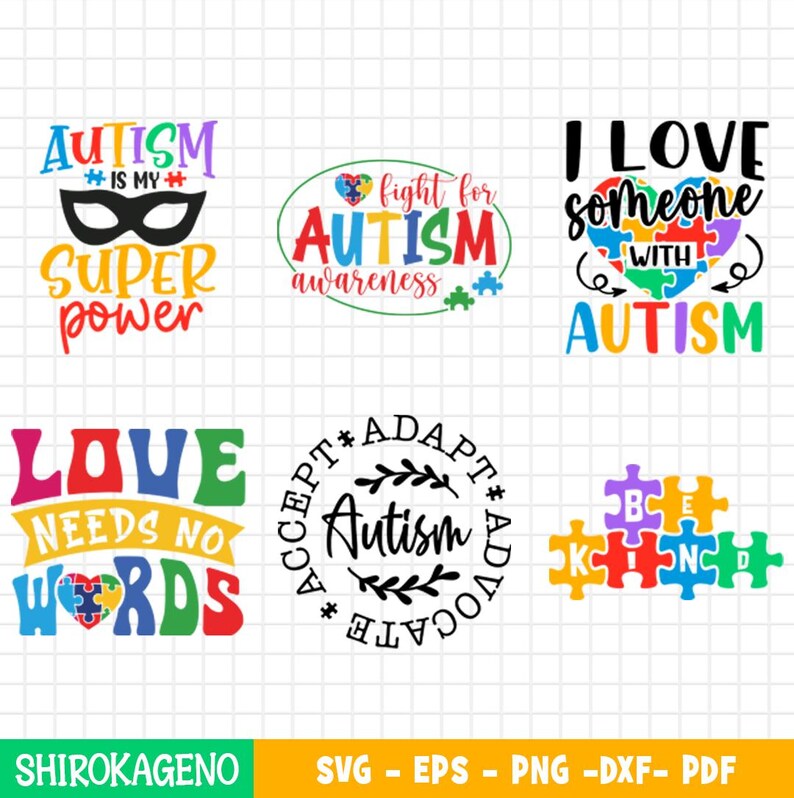 Autism Awareness Svg Bundle, Austism Svg, Austism Awareness Png, Puzzle ...