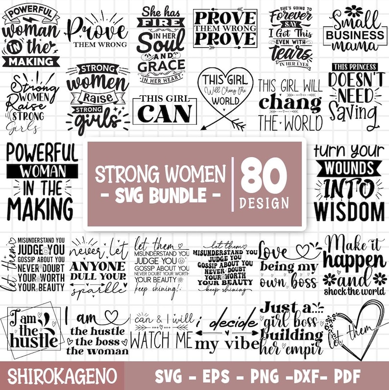 Strong Woman Svg Bundle, Woman Affirmation Svg, She is Me Svg, Women ...