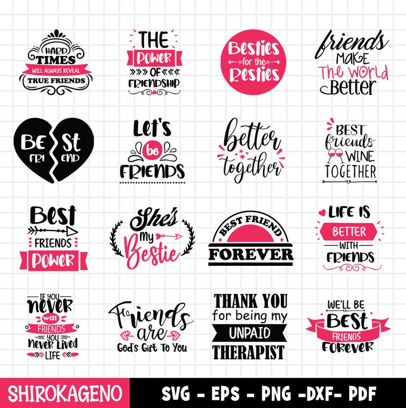 Friendship Svg Bundle, Friends Svg, Best Friends Svg, Friendship Svg, Funny Friends Svg ...