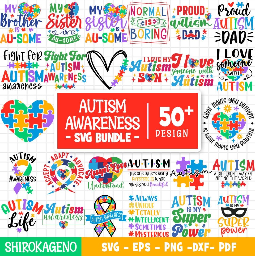 Autism Awareness Svg Bundle, Austism Svg, Austism Awareness Png, Puzzle ...