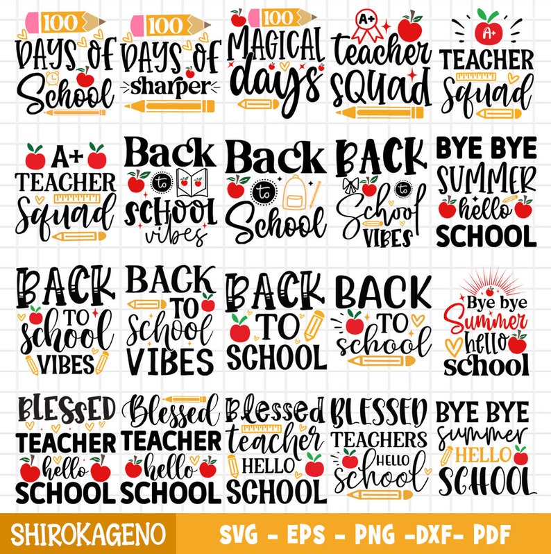 Back to School Svg Bundle, Teacher Svg, Teacher Quote Svg, School Svg ...