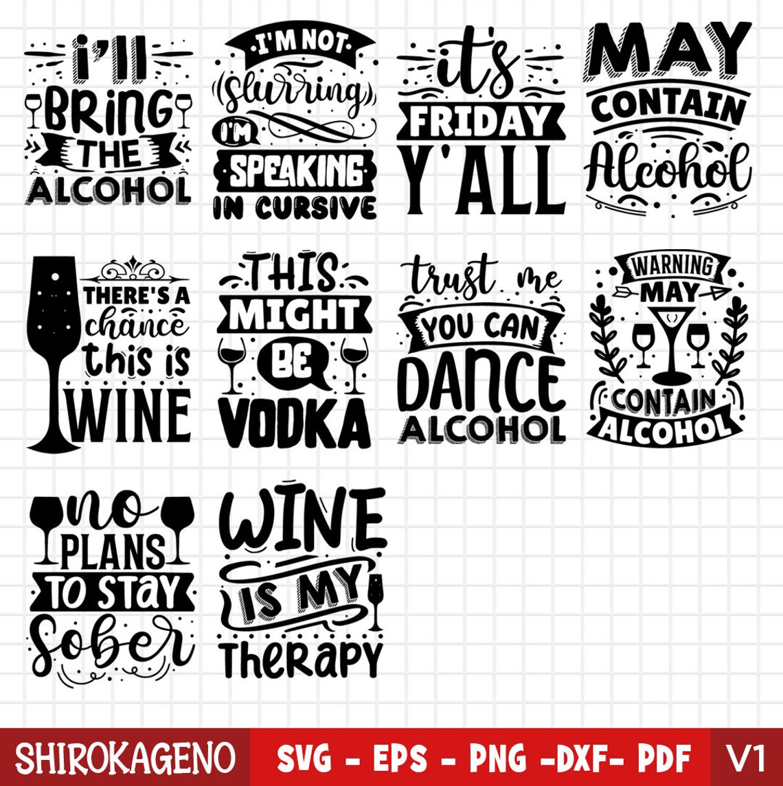 Funny Alcohol Svg Bundle, Shot Glass Quotes Svg, Tequila Svg, Funny ...