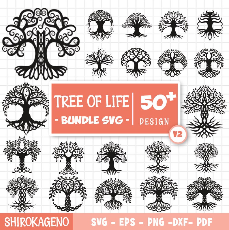 Tree of Life Svg Bundle, Tree of Life Clipart, Tree With Roots Svg ...