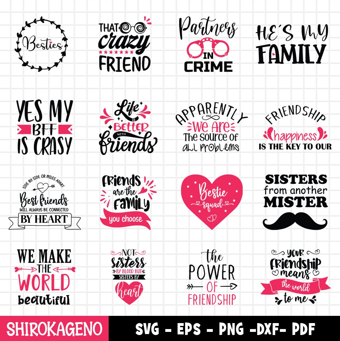 Friendship Svg Bundle, Friends Svg, Best Friends Svg, Friendship Svg ...