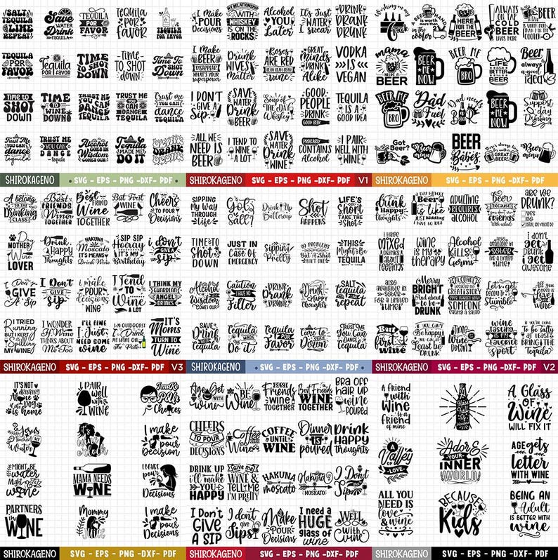 940+ ALCOHOL MEGA SVG Design Bundle, Shot Glass Wrap Svg, Tequila Svg ...
