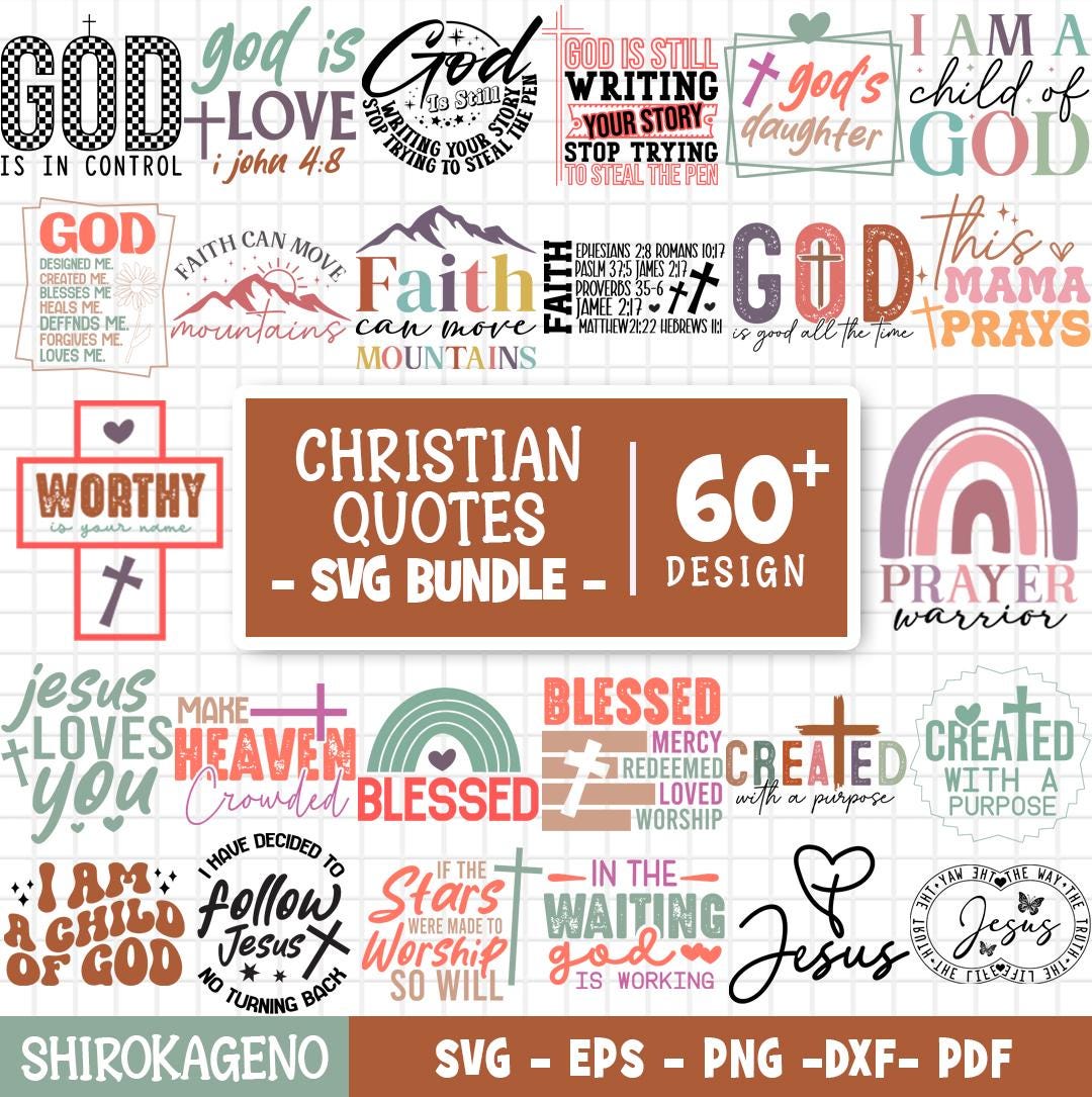 Christian Quotes Svg Bundle, Bible Verse Svg, Scripture Svg, God Jesus ...