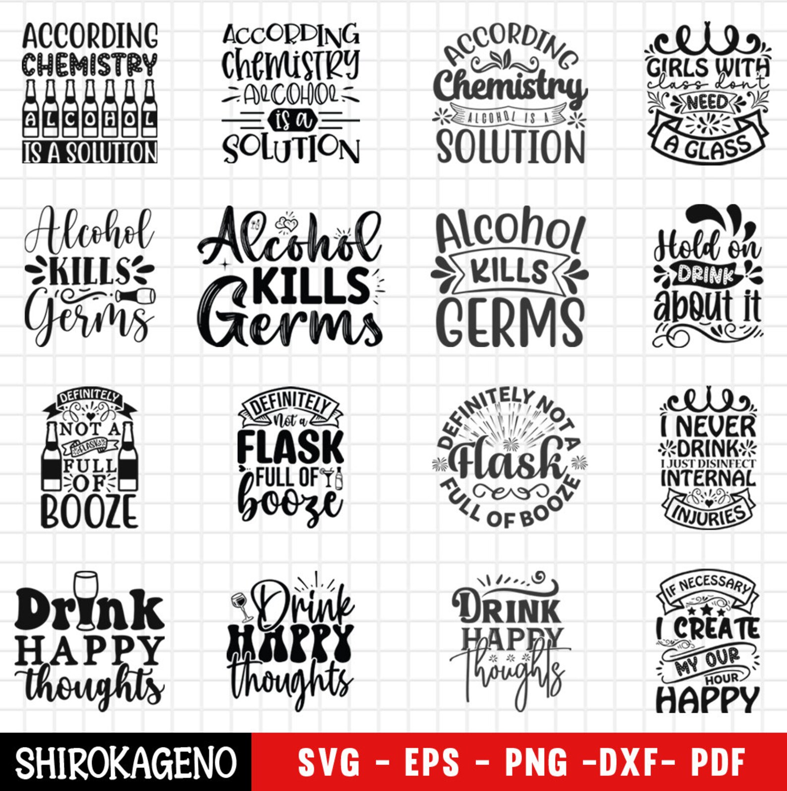 Flask Quotes Svg Bundle, Funny Drinking Quotes Svg, Alcohol Sayings ...