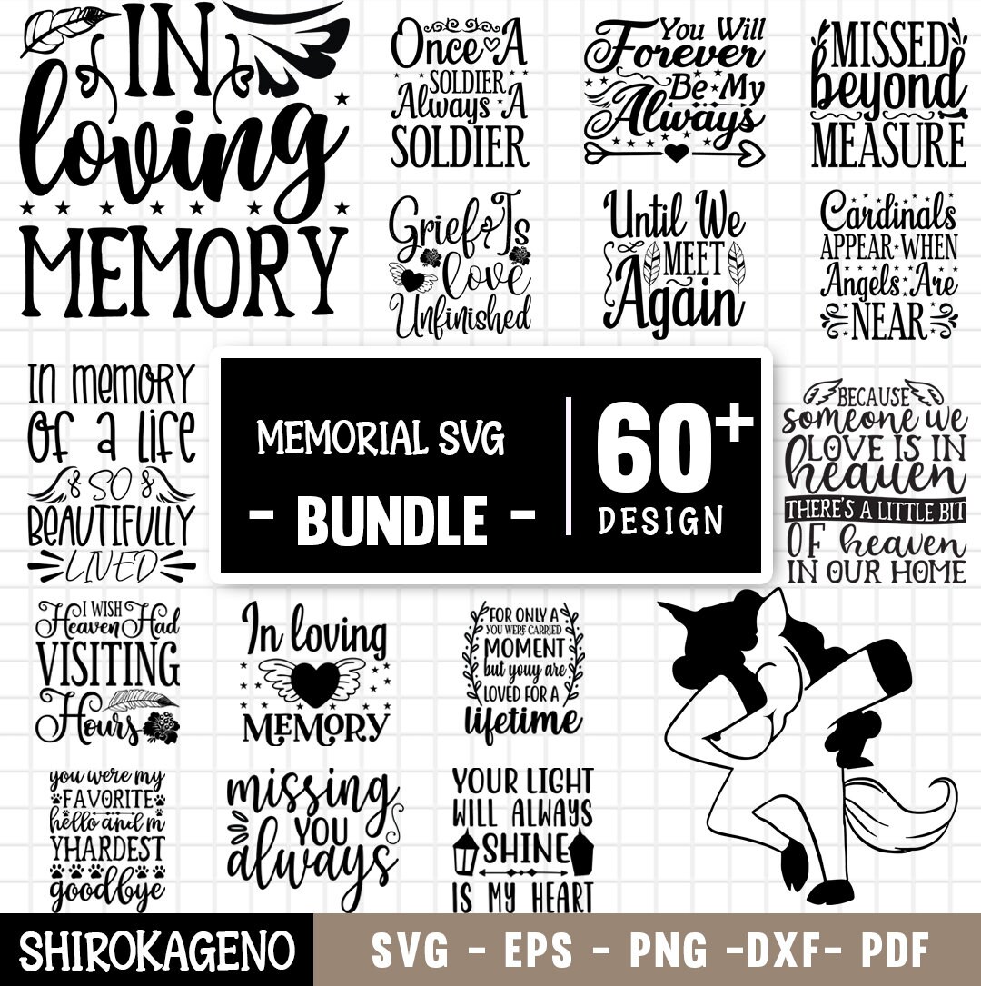Memorial Svg Bundle, Bereavement Svg, Memorial Quotes Svg, Sympathy Svg ...