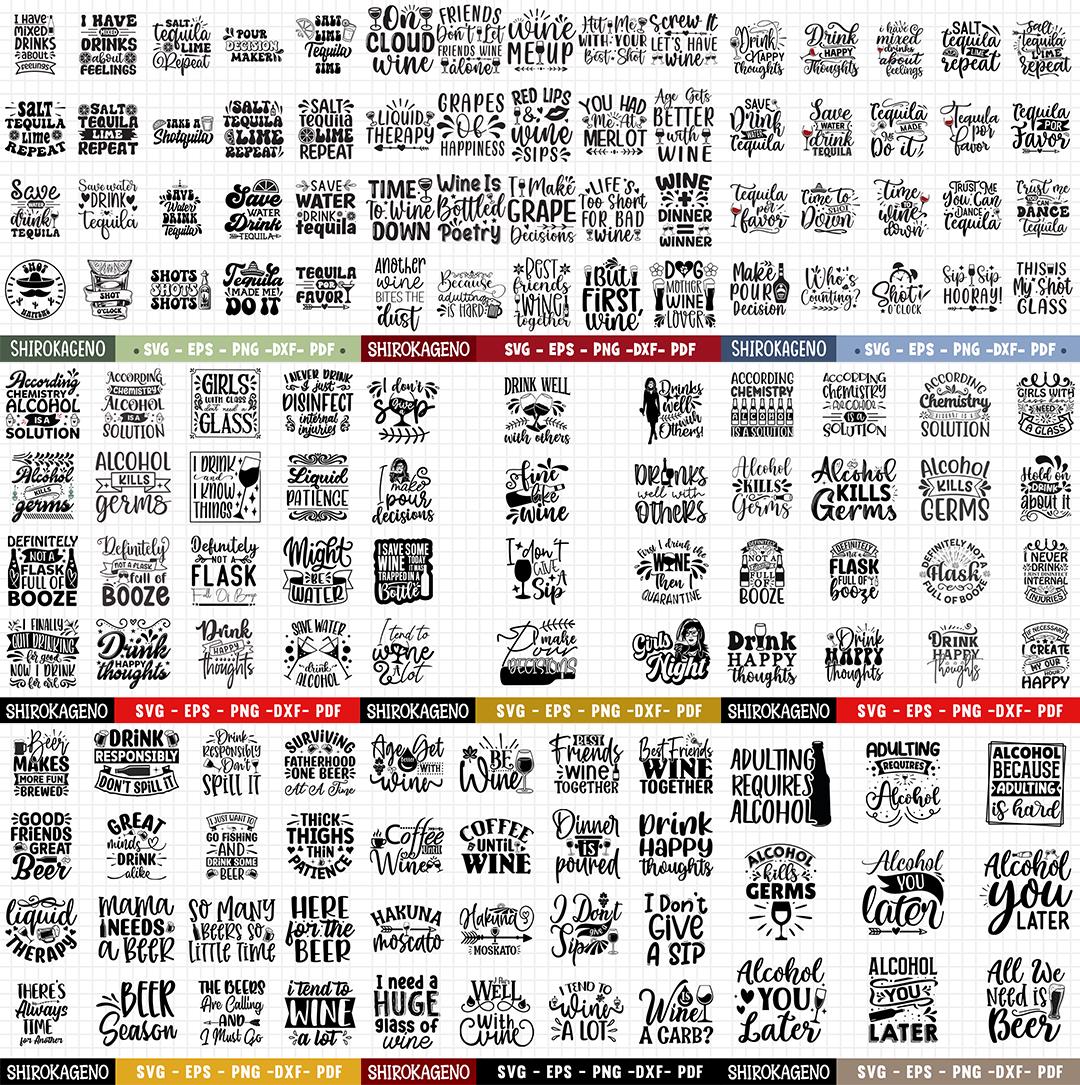 940+ ALCOHOL MEGA SVG Design Bundle, Shot Glass Wrap Svg, Tequila Svg ...