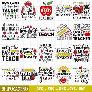 Teacher Svg Bundle, Teacher Quote Svg, School Svg, Teacher Life Svg ...
