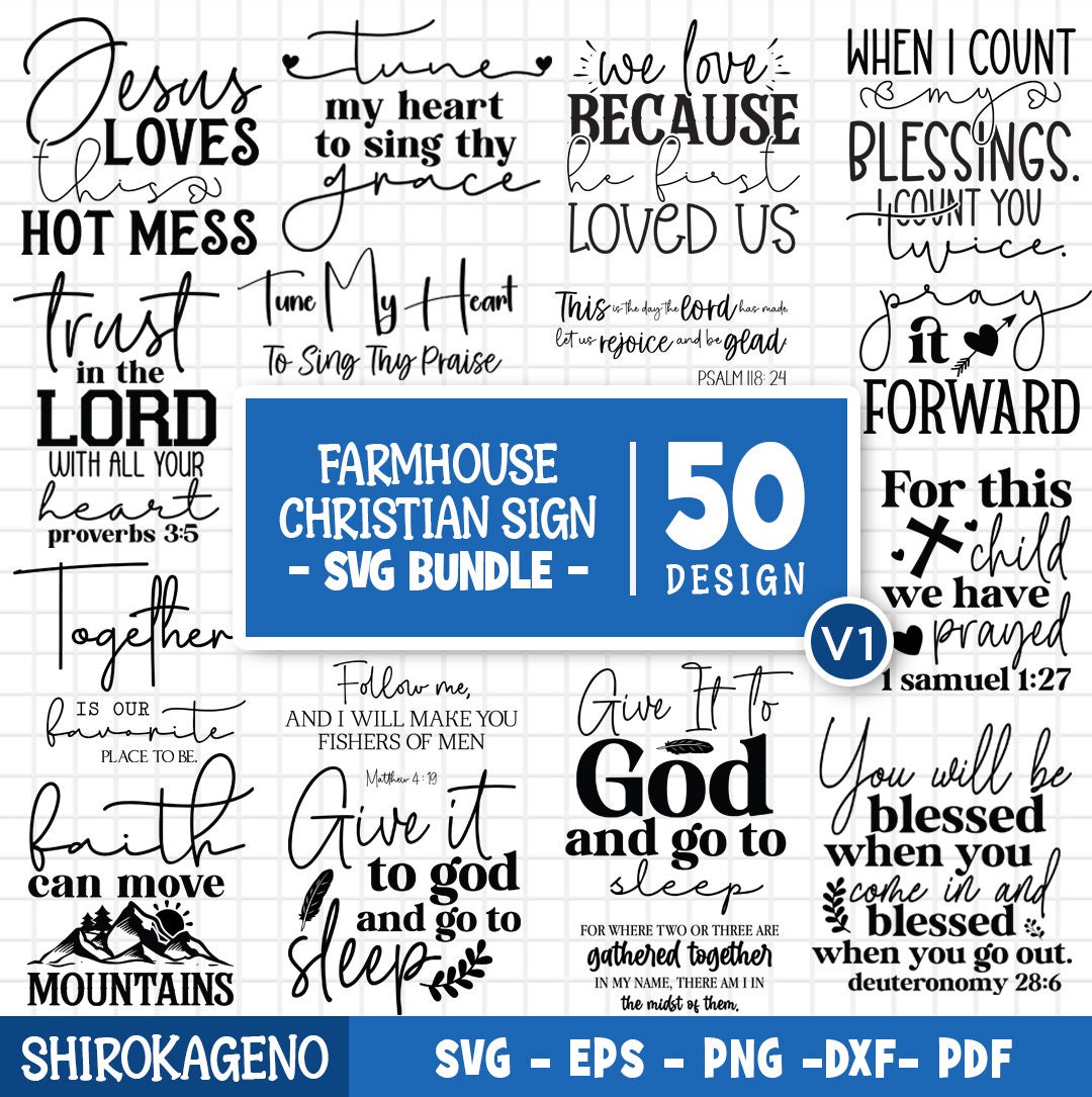 Farmhouse Christian Svg Bundle, Farmhouse Sign Svg, Faith Svg ...
