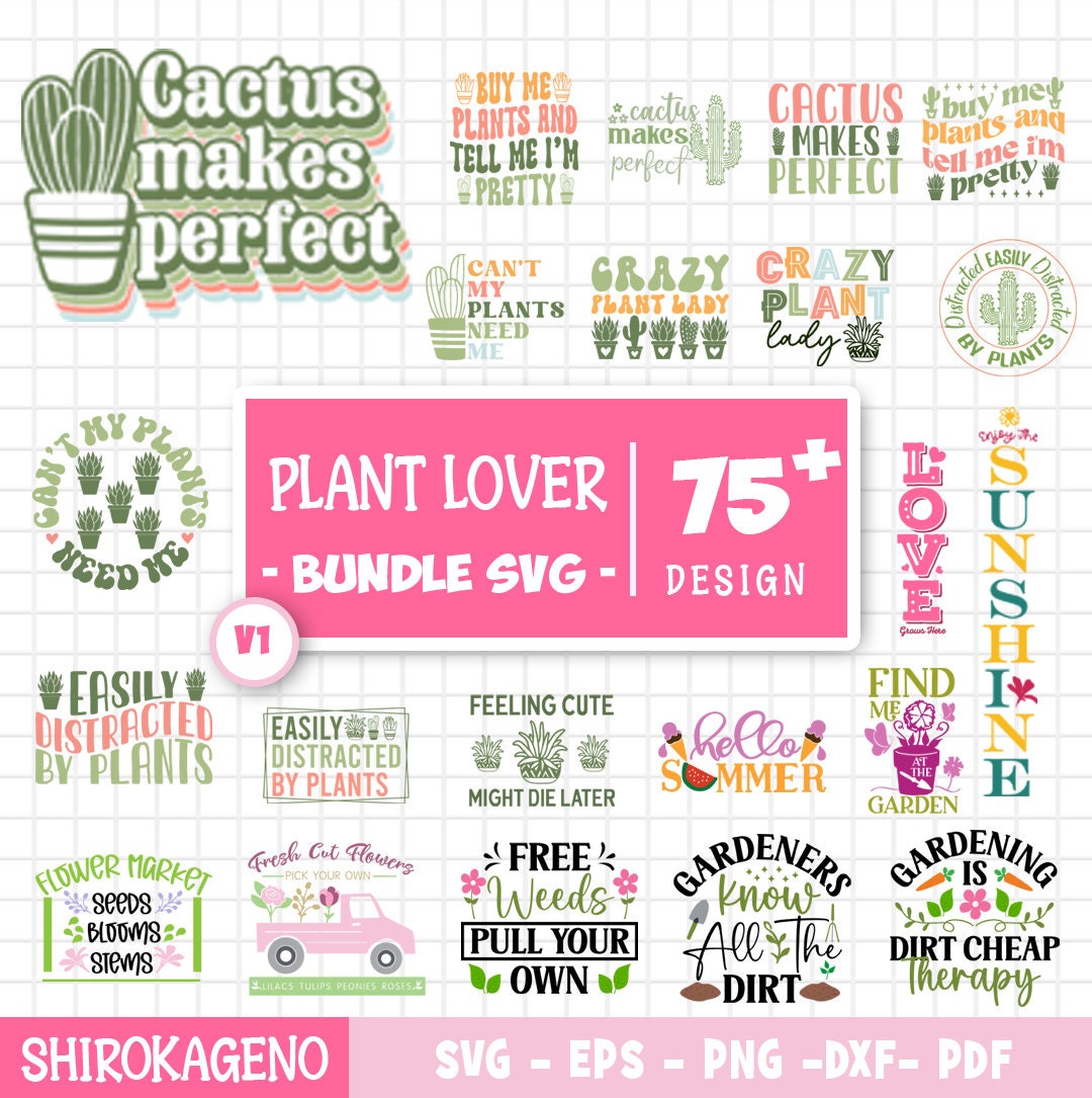 Plant Quotes Svg Bundle, Plant Lover Svg Bundle, Houseplant Svg, Plant ...