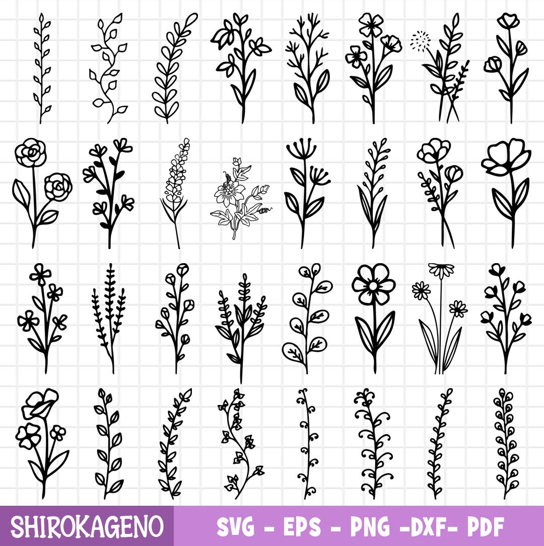 600+ Wildflower SVG Bundle, Wildflower Vector, Wildflower Silhouette ...