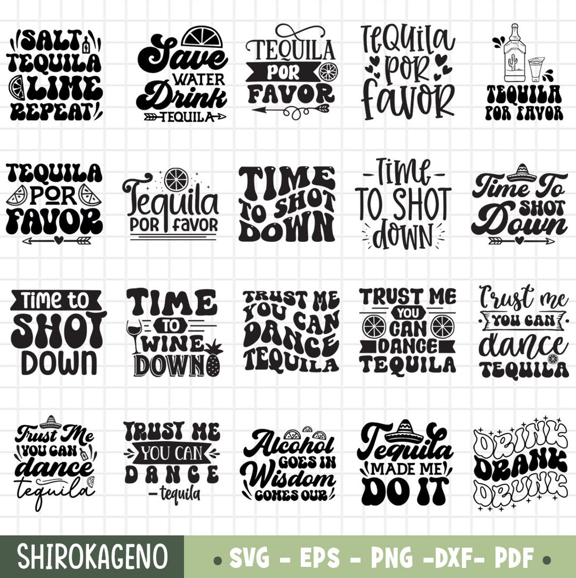 Shot Glass Quotes Svg Bundle, Shot Svg, Shot Glass Wrap Svg, Tequila ...