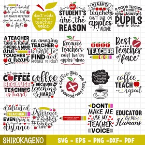 Teacher Svg Bundle, Teacher Quote Svg, School Svg, Teacher Life Svg ...