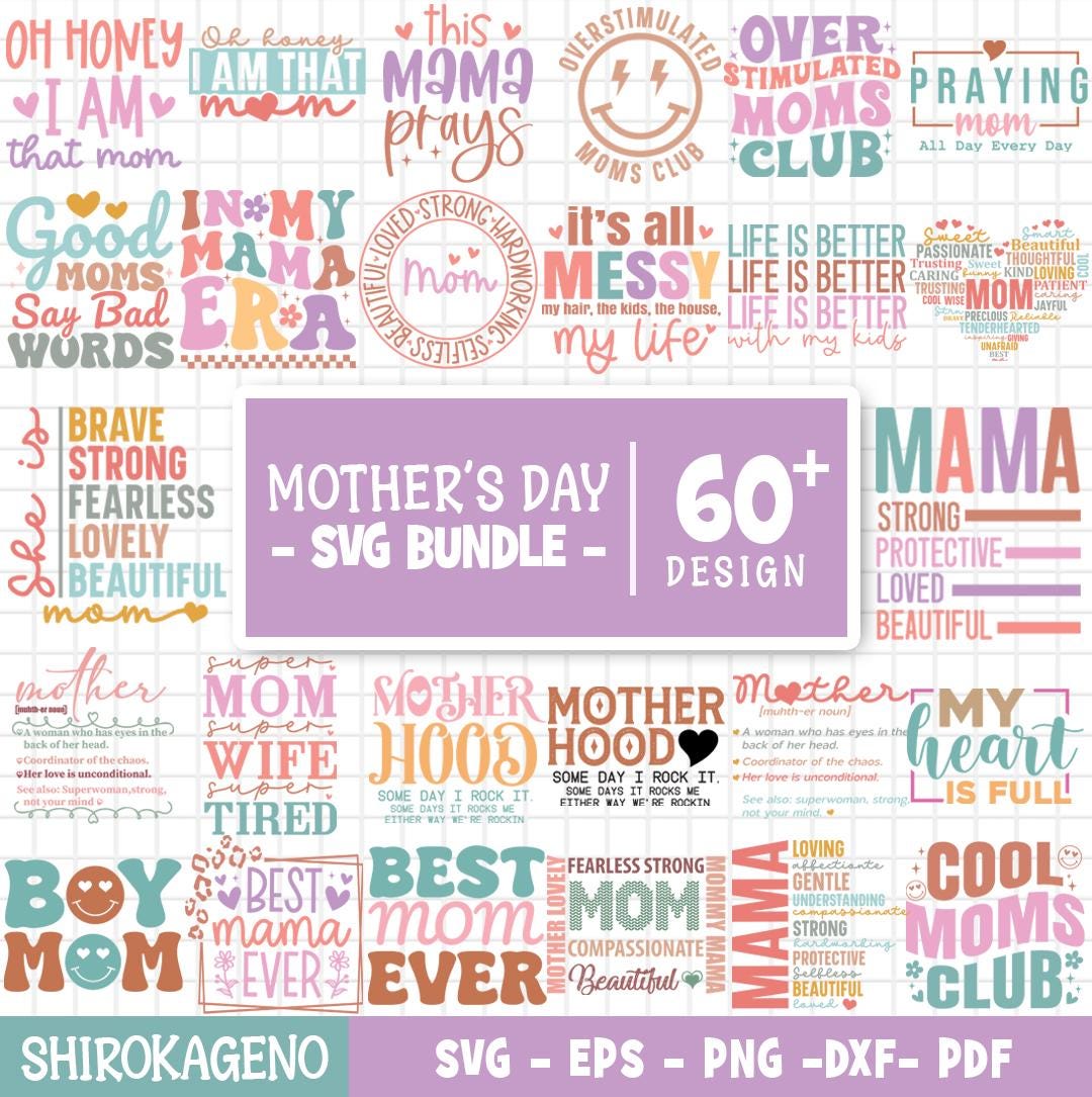 Muttertag-Svg-Bundle, lustige Mama-Svg, gesegnete Mama-Svg, Mama-Leben ...
