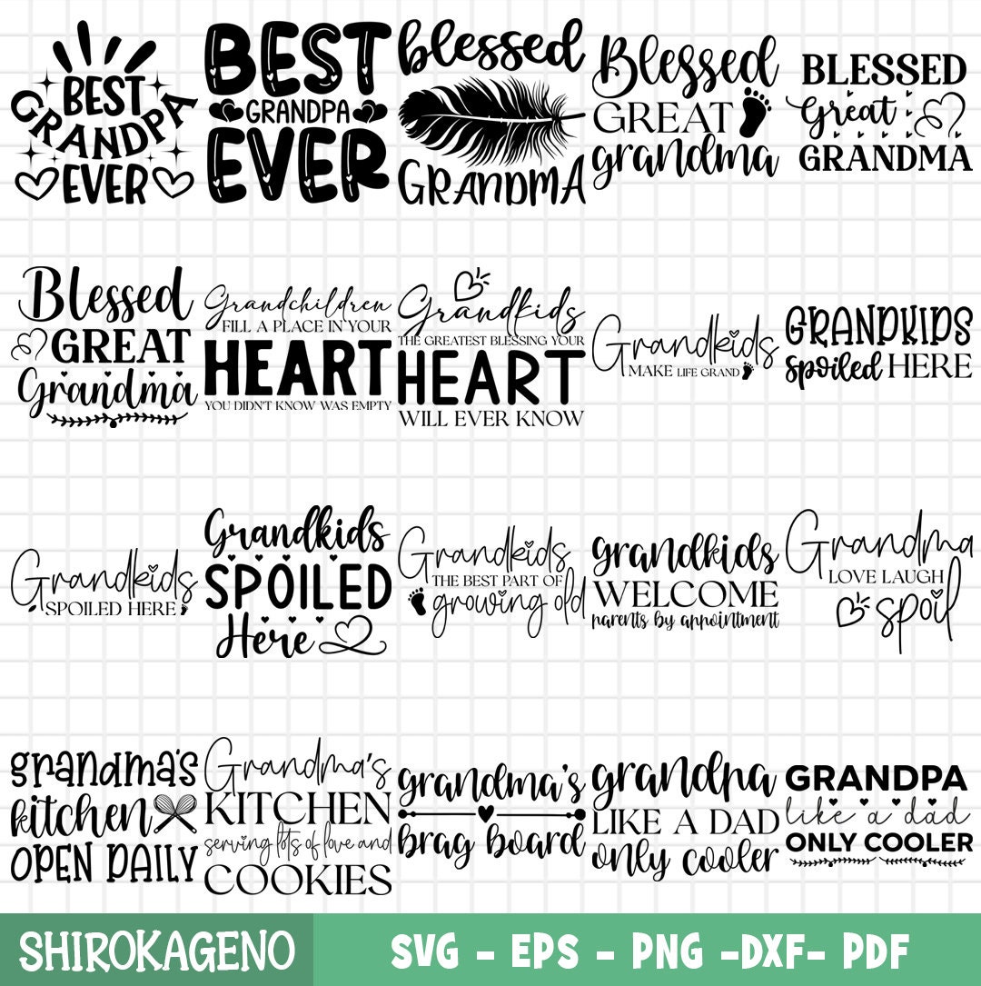Grandparents Svg Bundle, Grandma Svg, Grandpa Svg, Nana Svg Bundle ...
