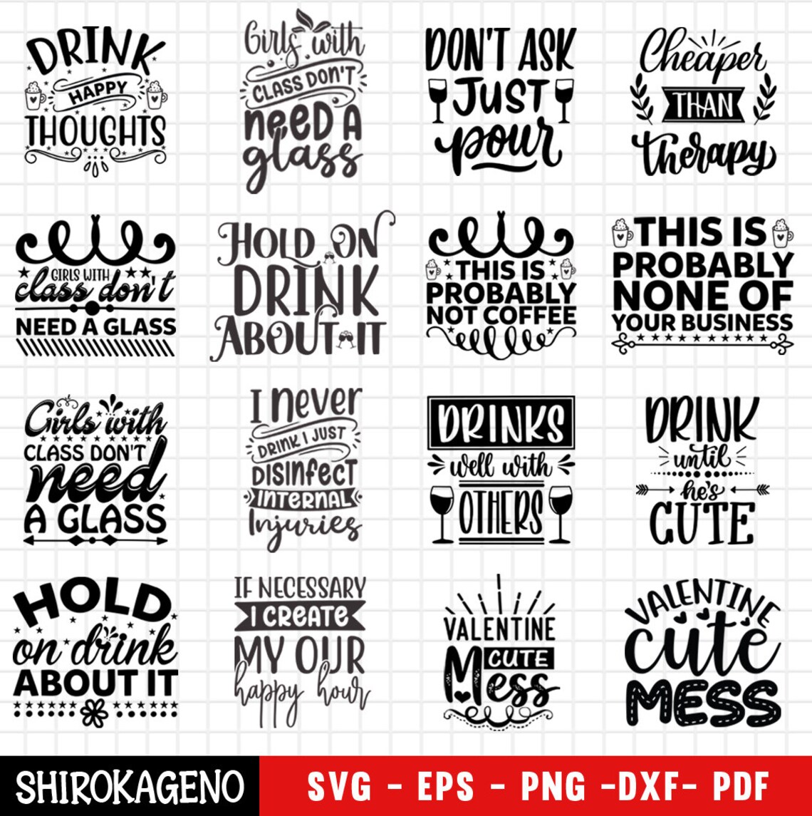 Flask Quotes Svg Bundle, Funny Drinking Quotes Svg, Alcohol Sayings ...