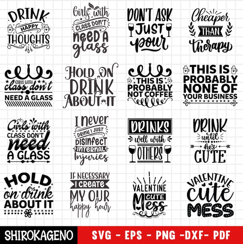 Flask Quotes Svg Bundle, Funny Drinking Quotes Svg, Alcohol Sayings ...