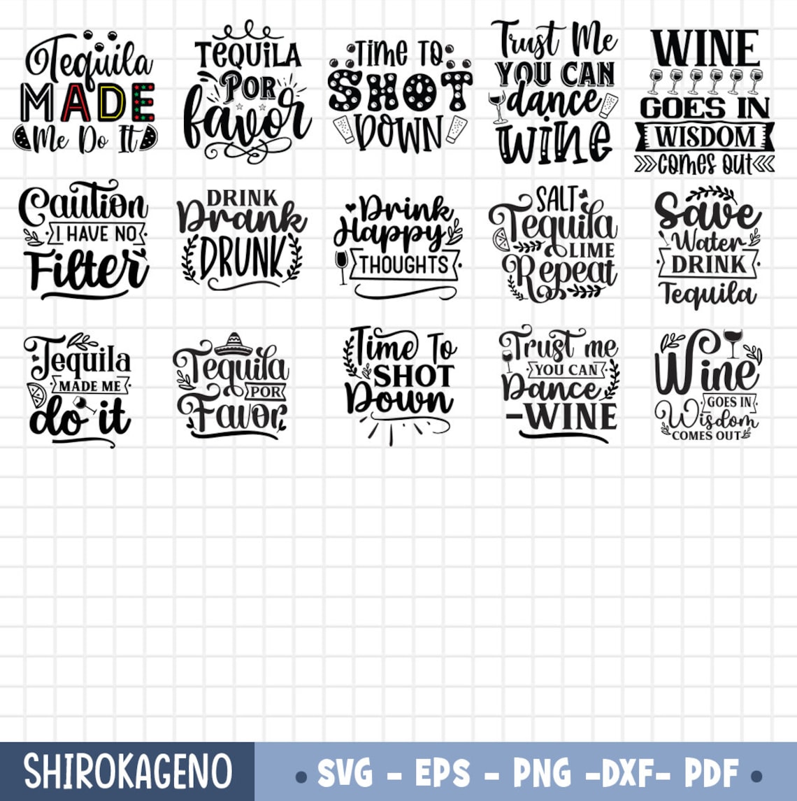 Shot Glass Quotes Svg Bundle, Shot Svg, Shot Glass Wrap Svg, Tequila ...