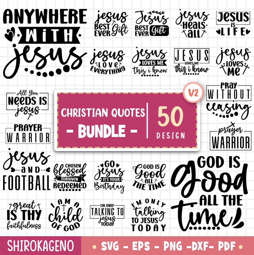 Christian Quotes Svg Bundle, Religious Svg, Scripture Svg, Bible Verse ...