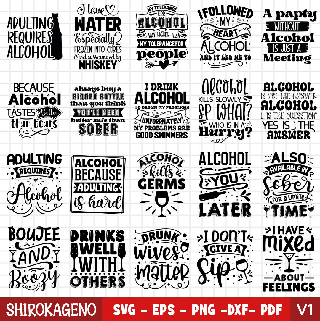 Funny Alcohol Svg Bundle, Shot Glass Quotes Svg, Tequila Svg, Funny ...