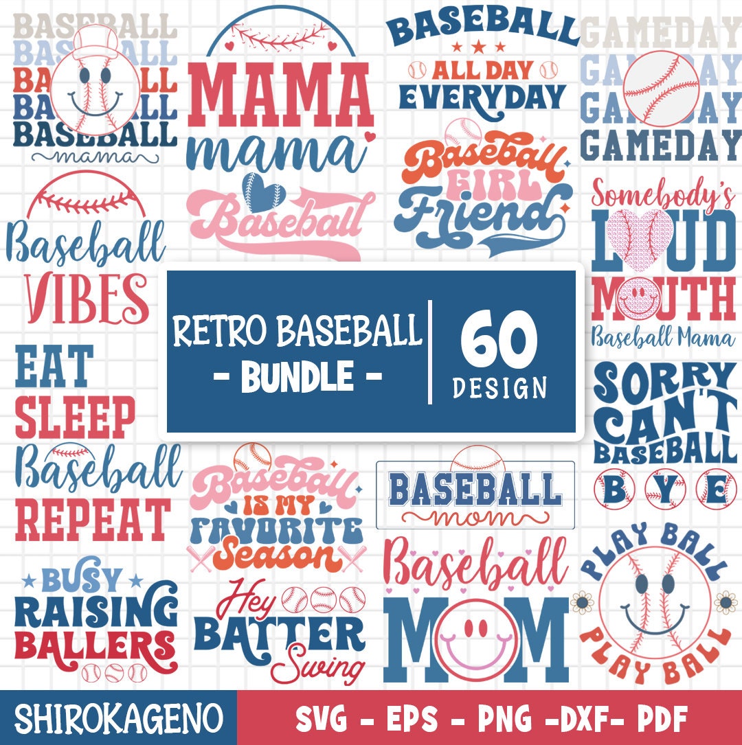 Retro Baseball SVG Bundle, Baseball Svg, Baseball Stitches Svg ...