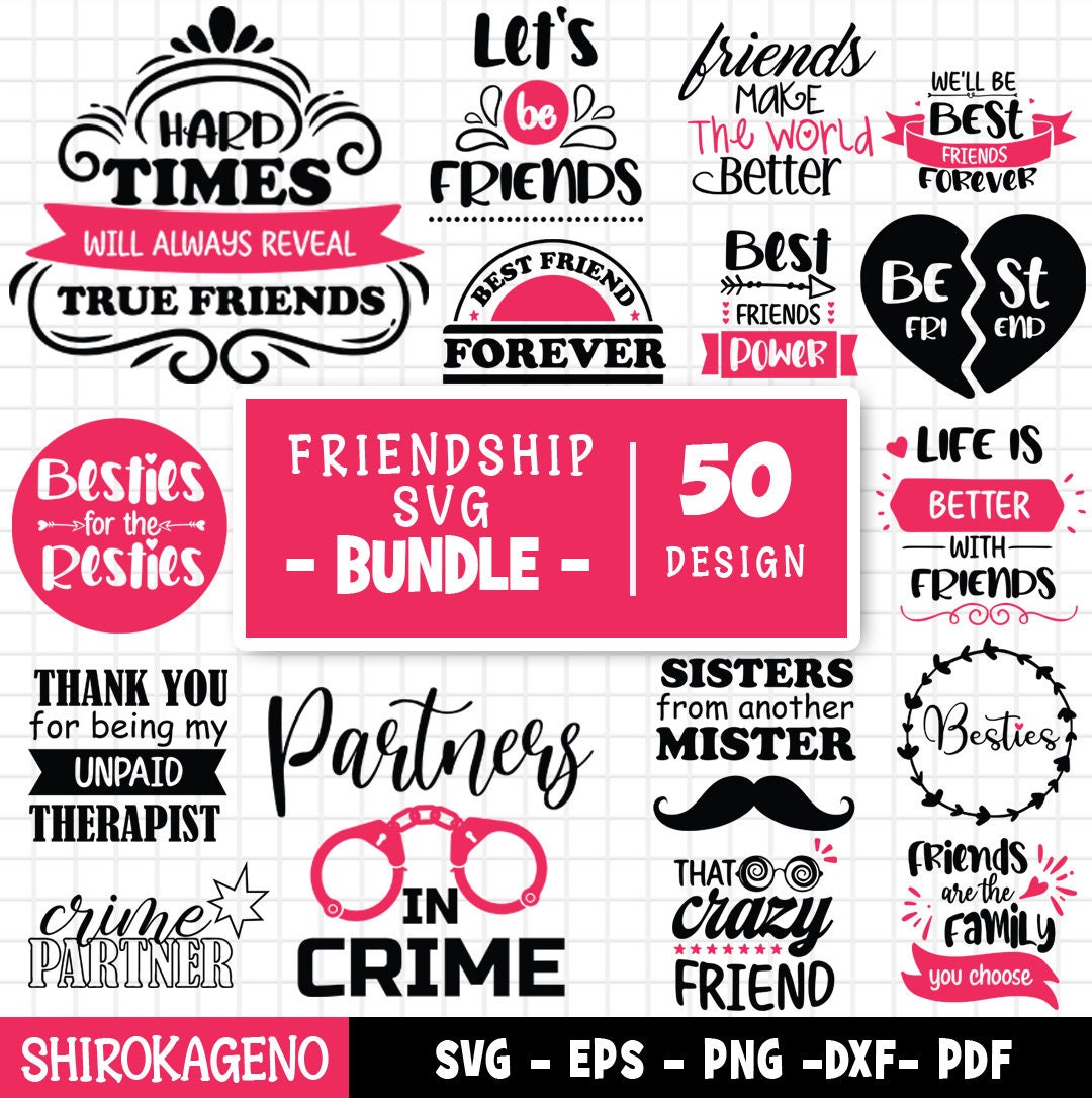 Friendship Svg Bundle, Friends Svg, Best Friends Svg, Friendship Svg ...