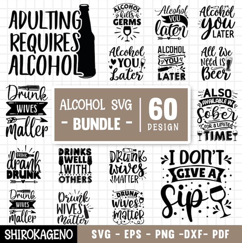 Alcohol Svg Bundle, Shot Glass Quotes Svg, Tequila Svg, Funny Drinking ...