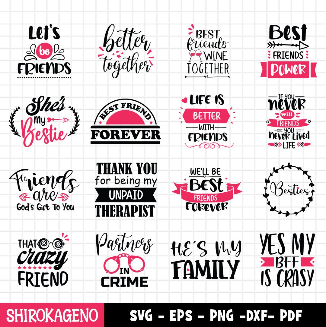 Friendship Svg Bundle, Friends Svg, Best Friends Svg, Friendship Svg ...
