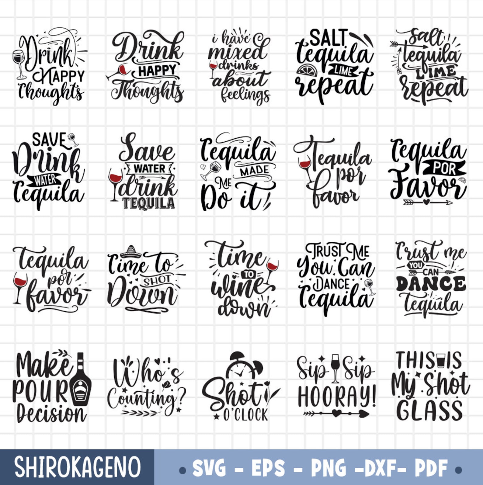Shot Glass Quotes Svg Bundle, Shot Svg, Shot Glass Wrap Svg, Tequila ...