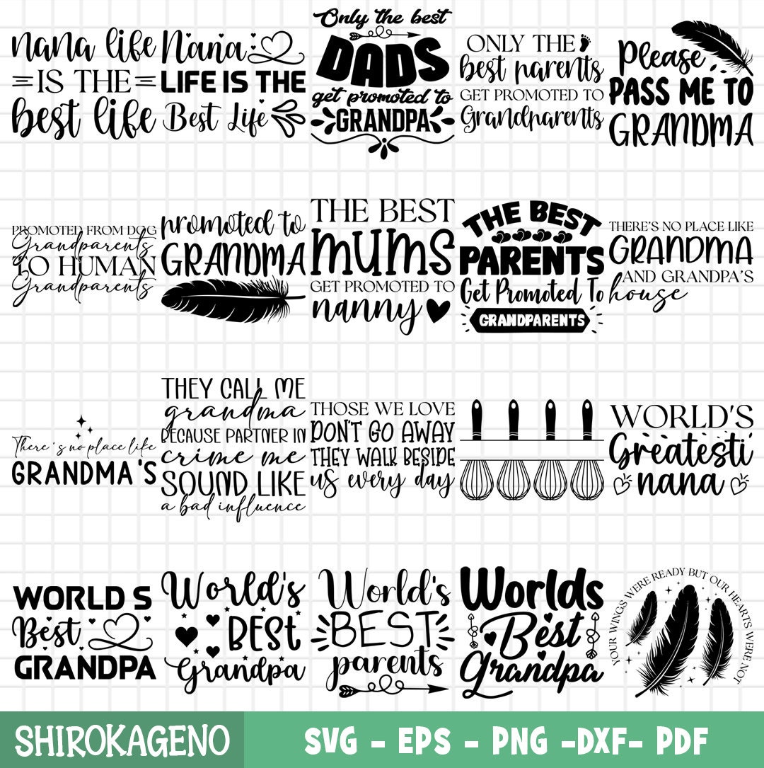 Grandparents Svg Bundle, Grandma Svg, Grandpa Svg, Nana Svg Bundle ...