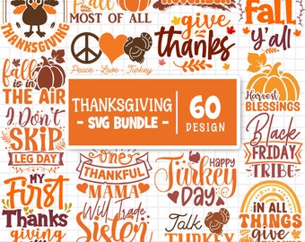 Fall Autumn Svg Bundle, Pumpkin Svg, Fall Svg, Autumn Svg, Thanksgiving ...