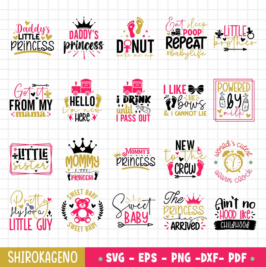 Cute Baby Svg Bundle, Baby Shower Svg, Newborn Svg Bundle, Baby Quote ...