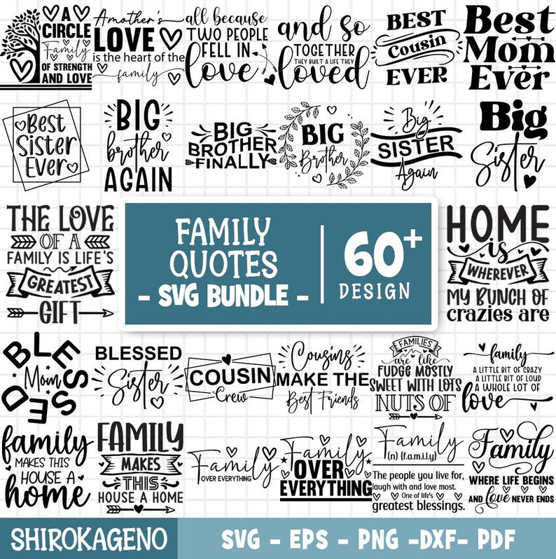 Family Quotes SVG Bundle, Family Sign Svg, Home Decoration Pack ...