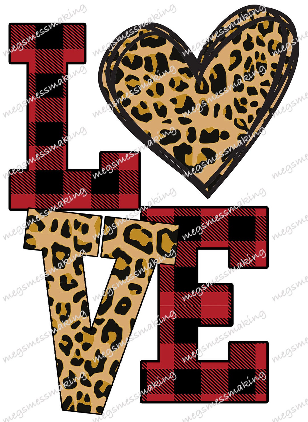 Love- Leopard Print- Valentine's Day- Digital Image Instant Download ...