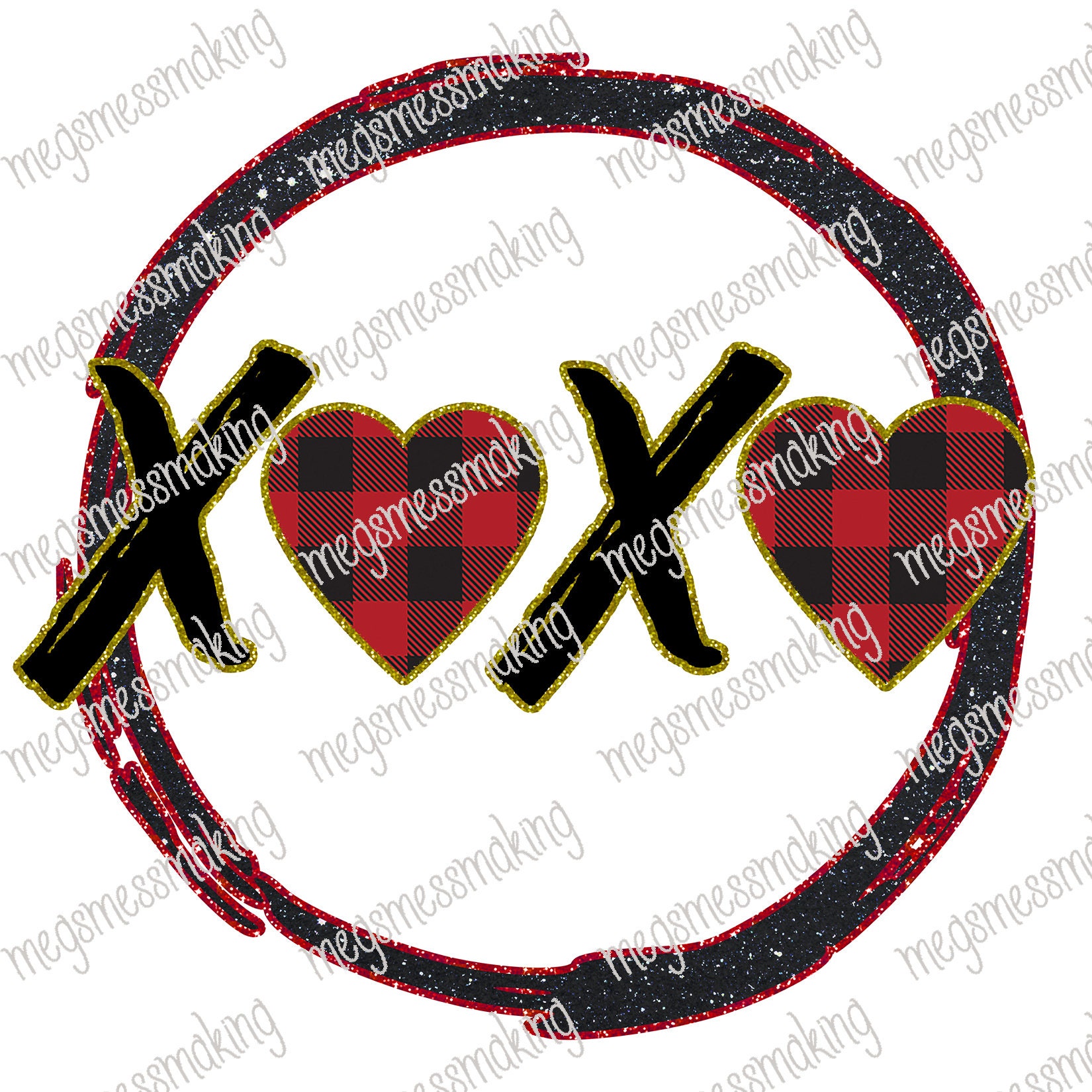 XOXO Circle Frame Hugs and Kisses Valentine's Day Ideas - Etsy