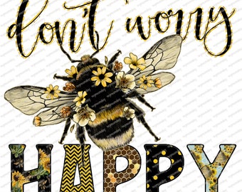 Bee Happy- Bumblebee/insect- Digital Image Instant Download, PNG ...